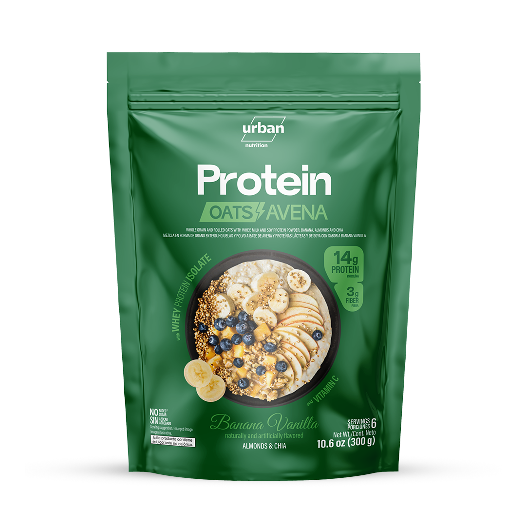 "Protein Avena Cereal Vanilla Banana: Alimenta tu día con energía y sabor - Urban Nutrition®